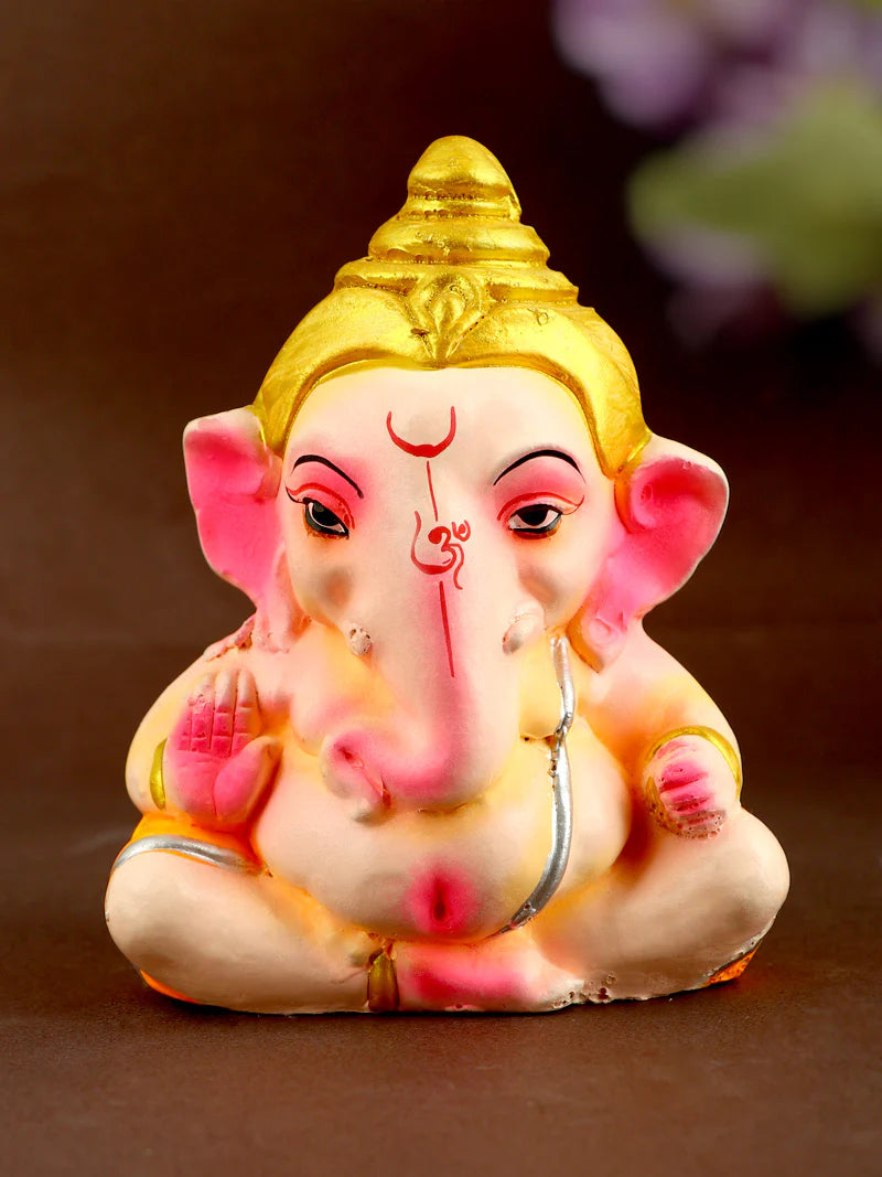 4.5 Inch Charming Colorful Bal Ganesha With Golden Mukut Idol in Baby ...
